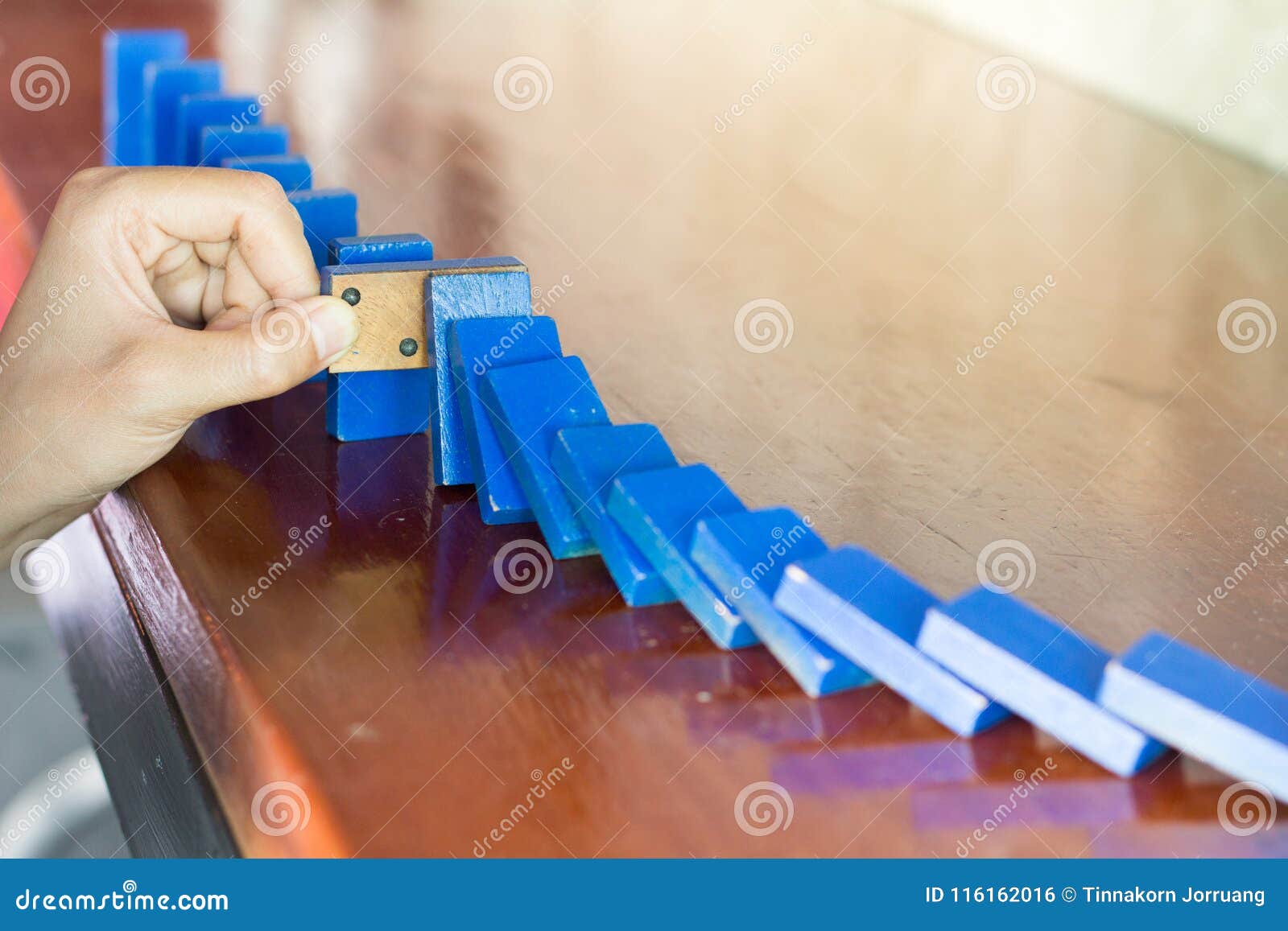 Stop domino risk effect. stock photo. Image of businessman - 116162016