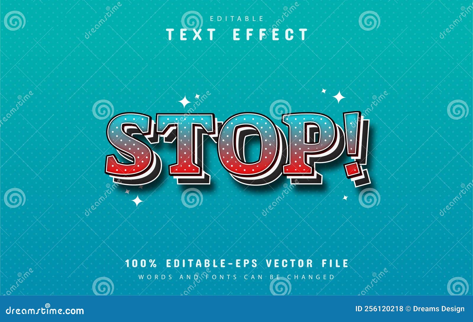 Stop Dots Pattern Style Text Effect Stock Vector - Illustration of ...