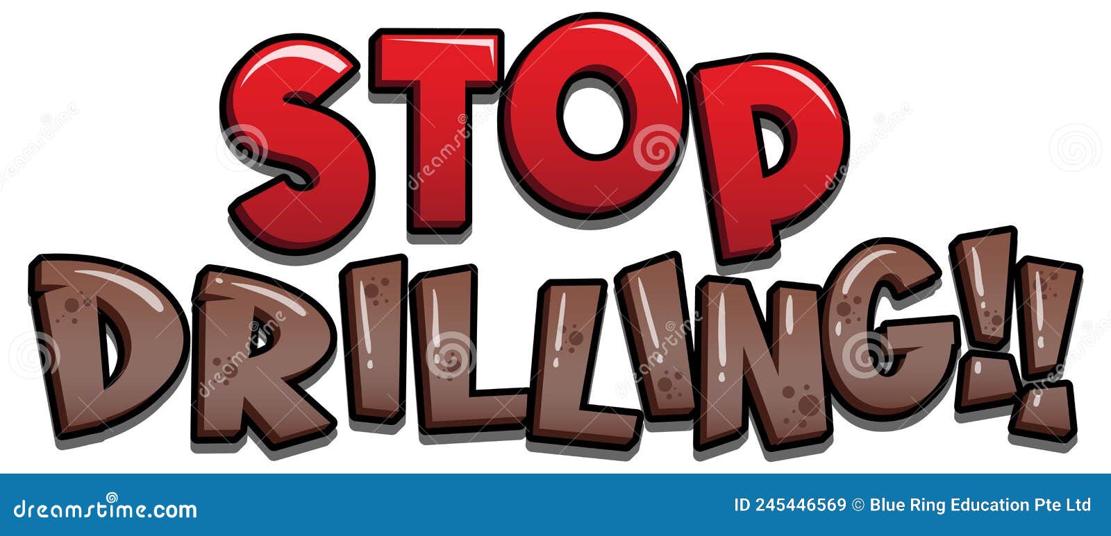 Stop Drilling Font Logo Design Stock Vector - Illustration of text ...