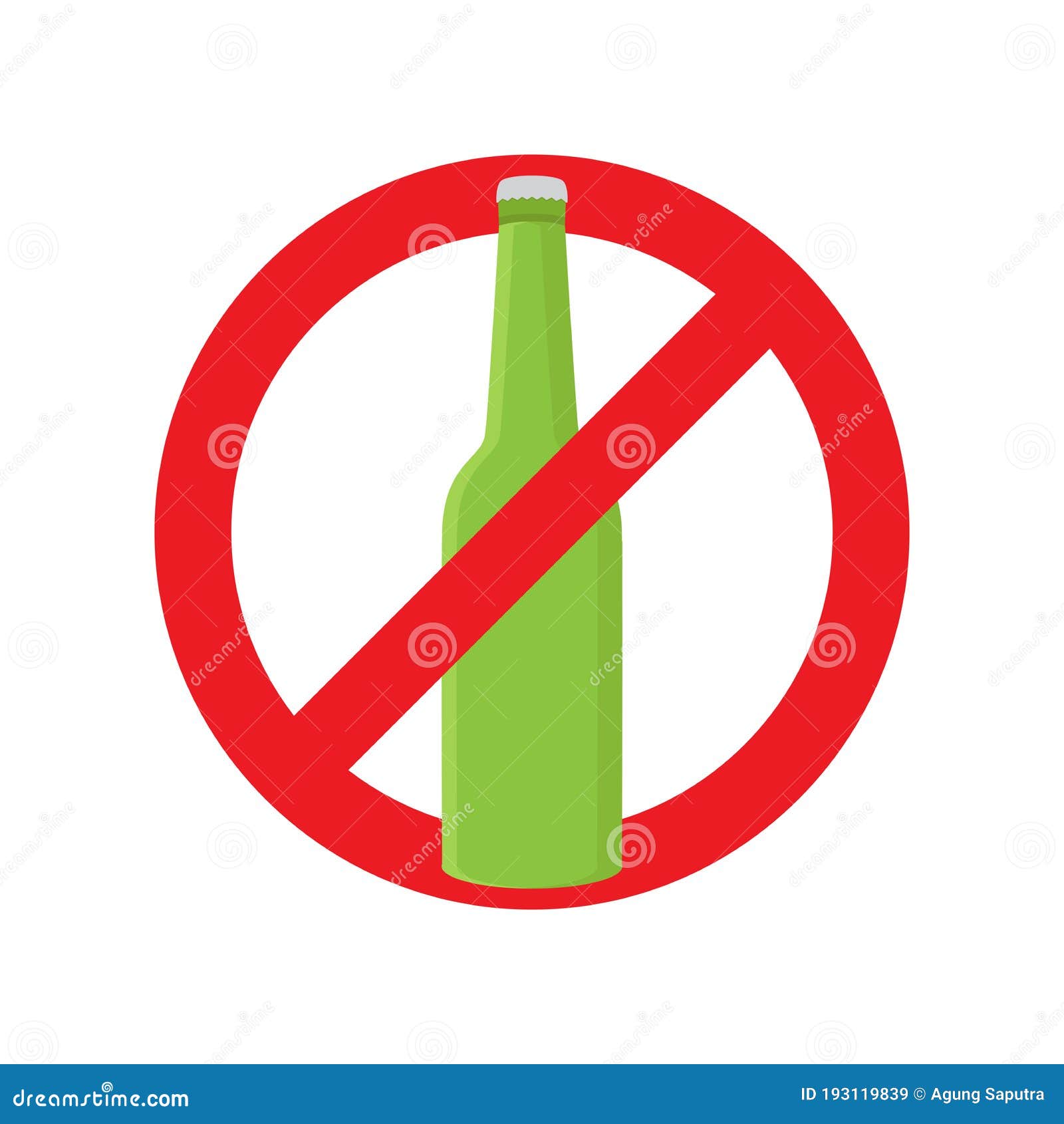 Stop Drinking Alcohol Flat Design Stock Vector - Illustration of hand ...