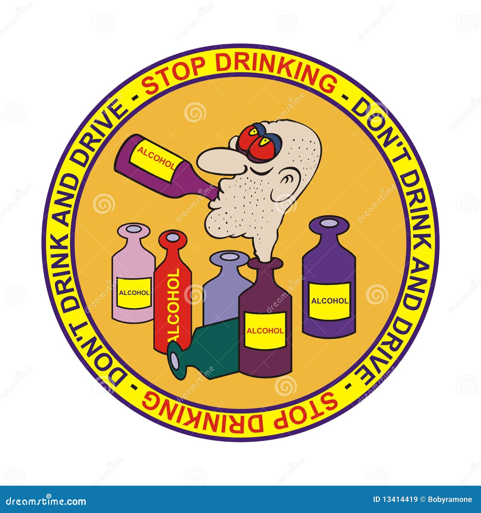 Stop Drinking Illustration Sign Stock Vector - Illustration of glass ...