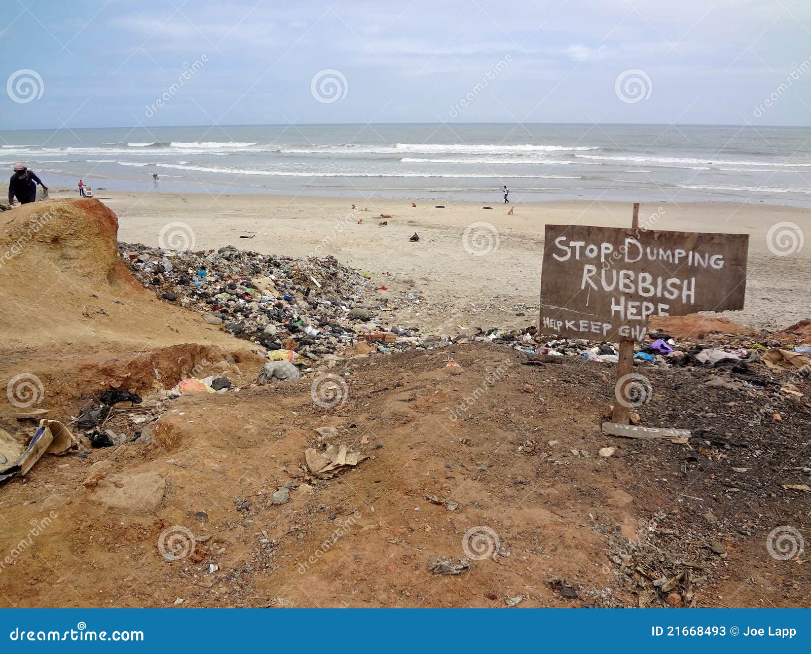Stop Dumping Sign on Ghana Beach Editorial Stock Photo - Image of ...