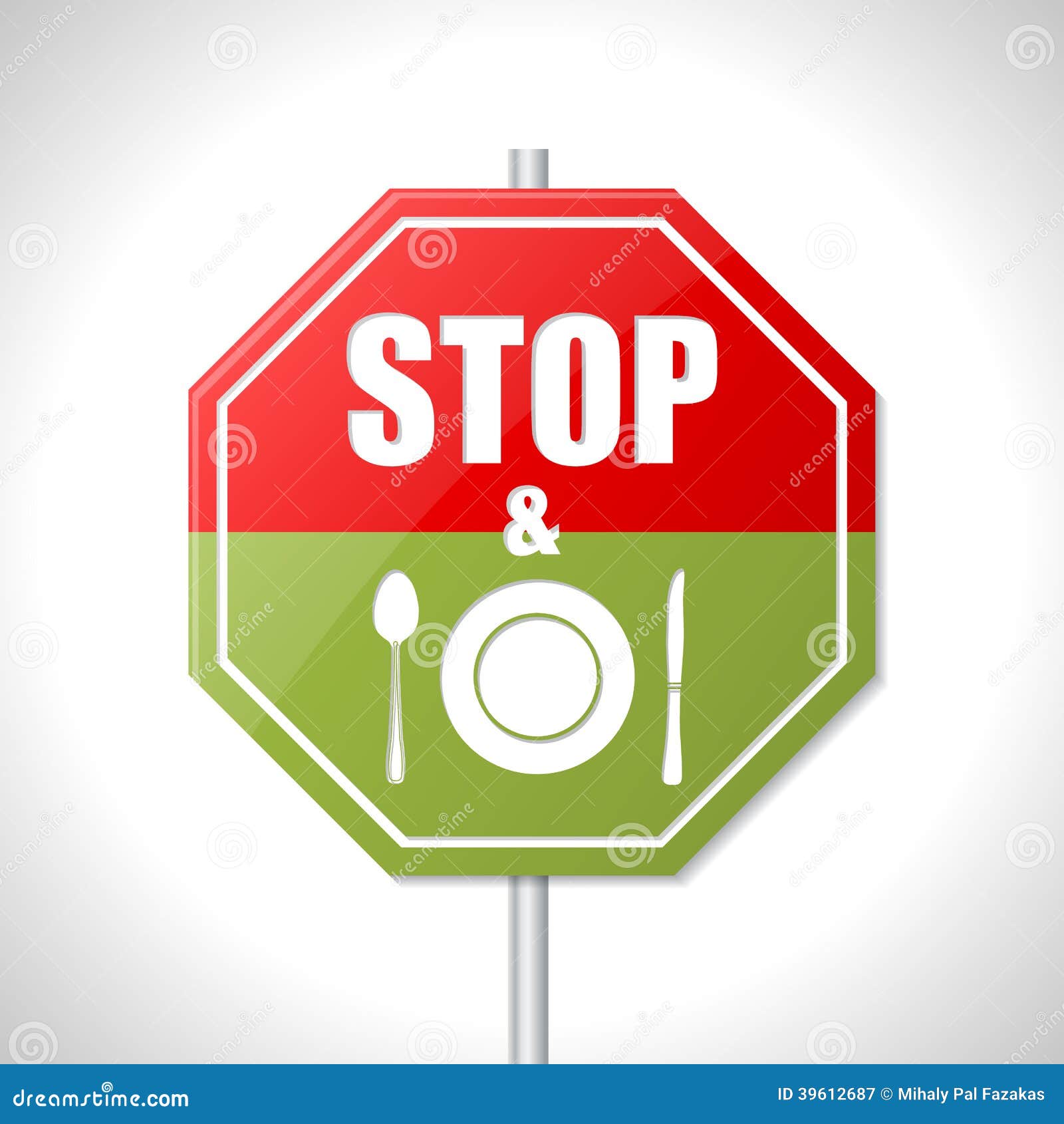 Stop and eat sign stock vector. Illustration of sign - 39612687