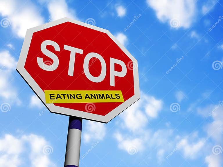 Stop eating animals stock illustration. Illustration of stop - 5776285