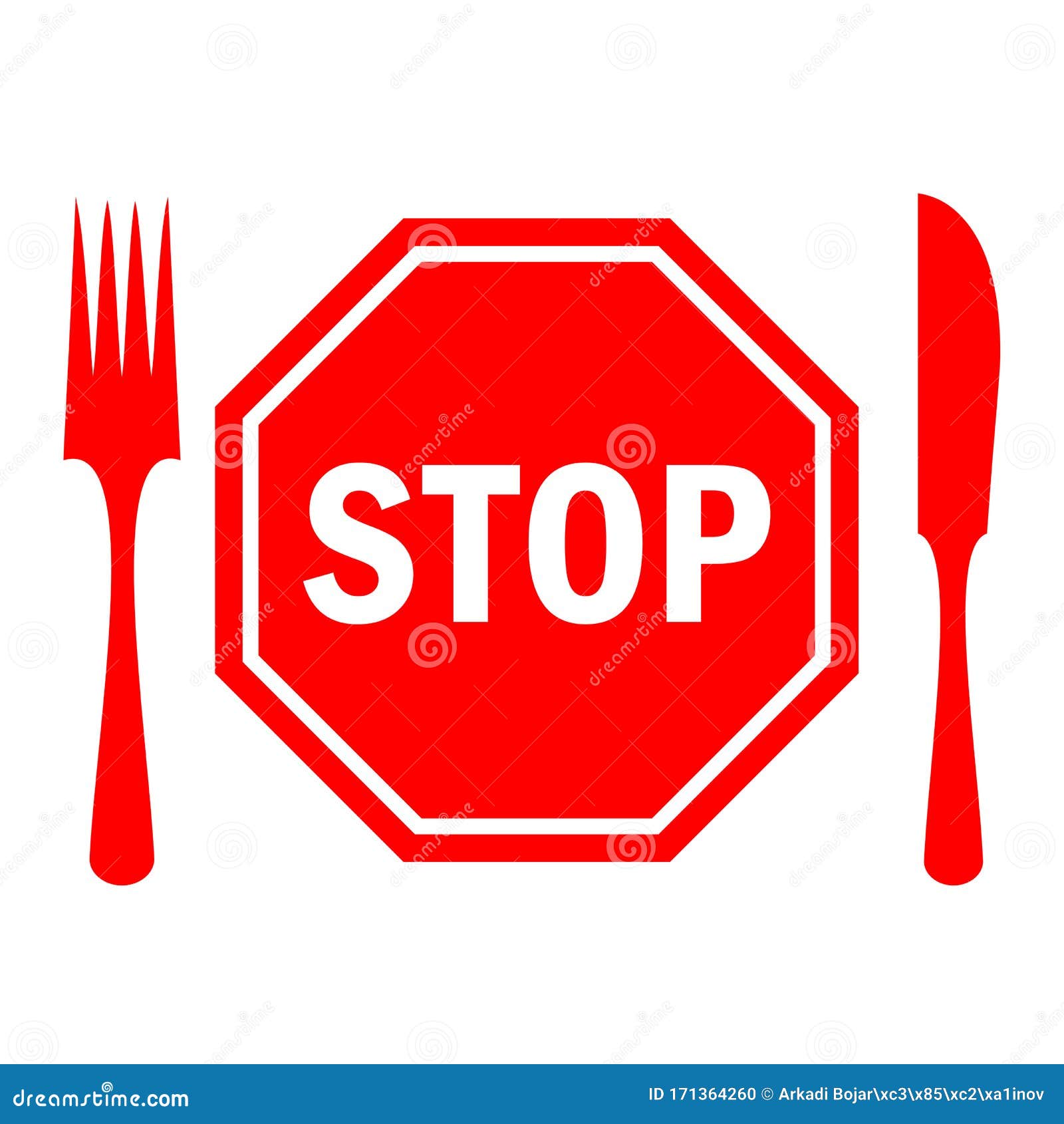 Stop eating icon stock vector. Illustration of icon - 171364260