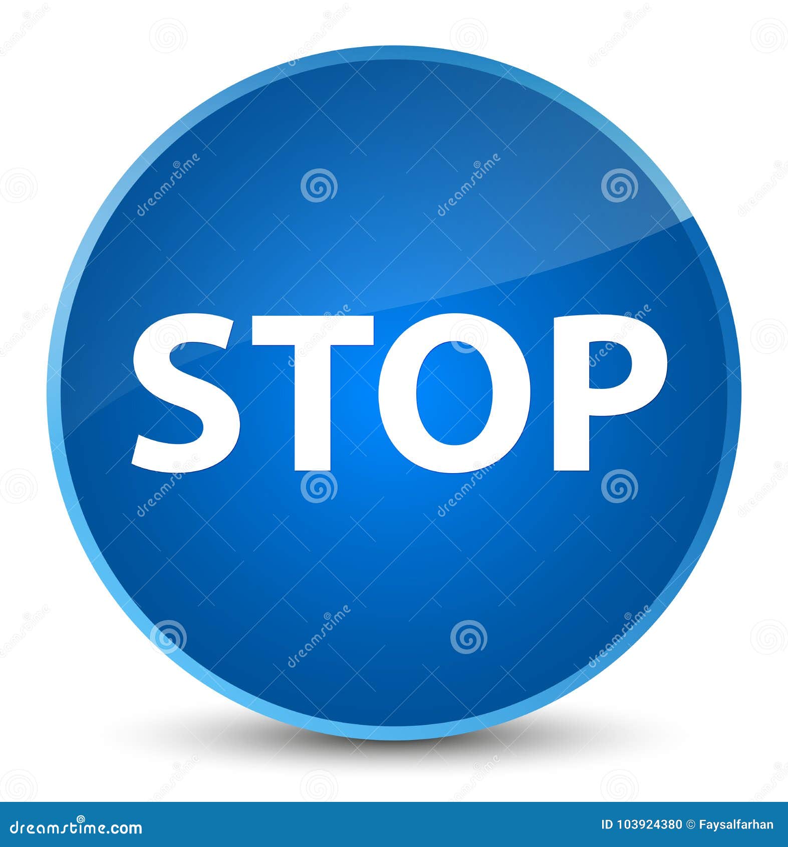 Stop Elegant Blue Round Button Stock Illustration - Illustration of ...