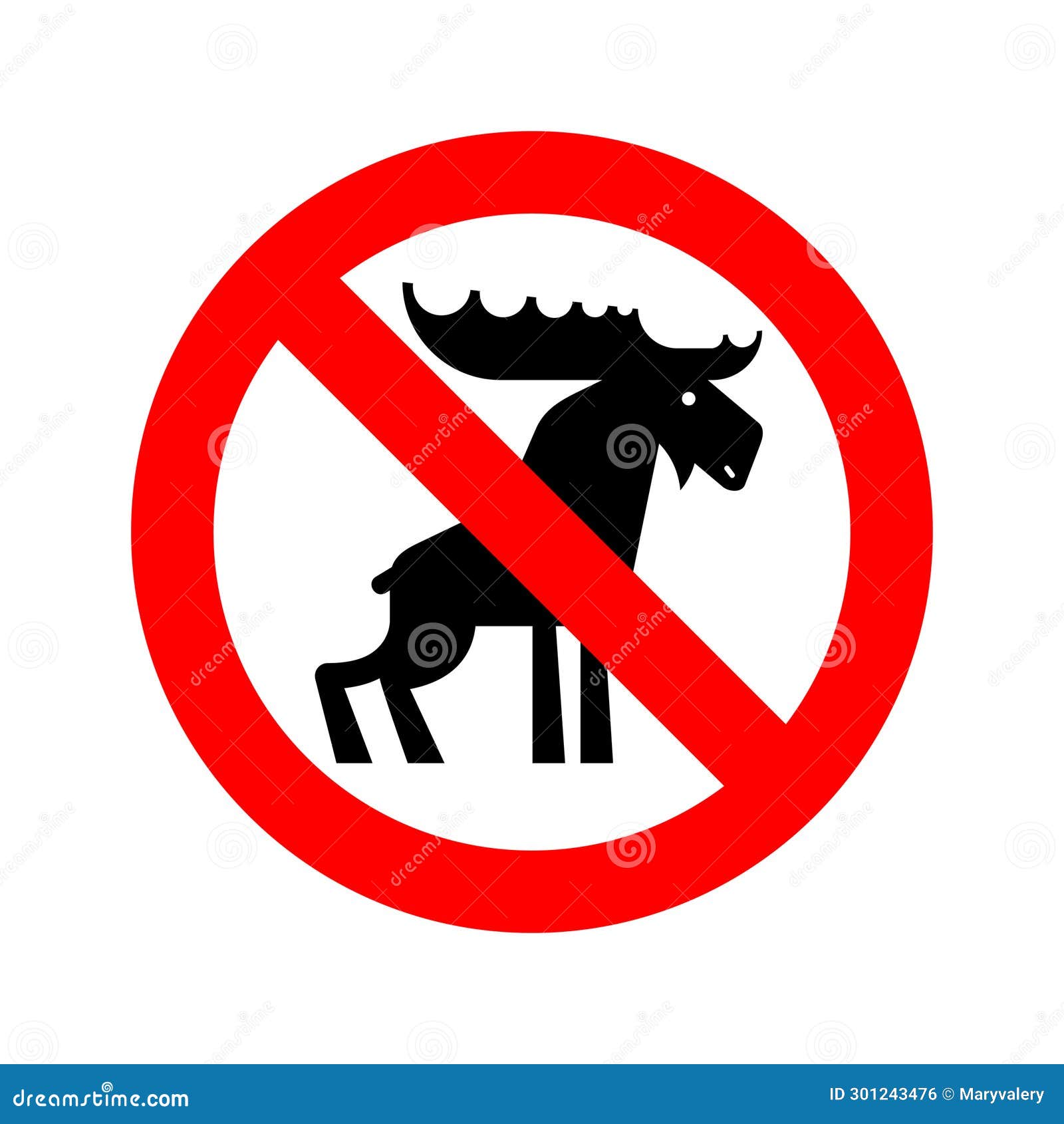 Stop Elk. ban Deer stock vector. Illustration of prohibited - 301243476