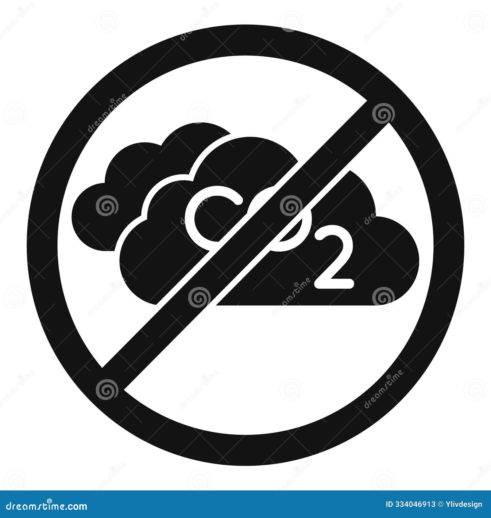Stop Emission Co2 Icon, Co2 Cloud with Stop Sign, Pollution Concept ...