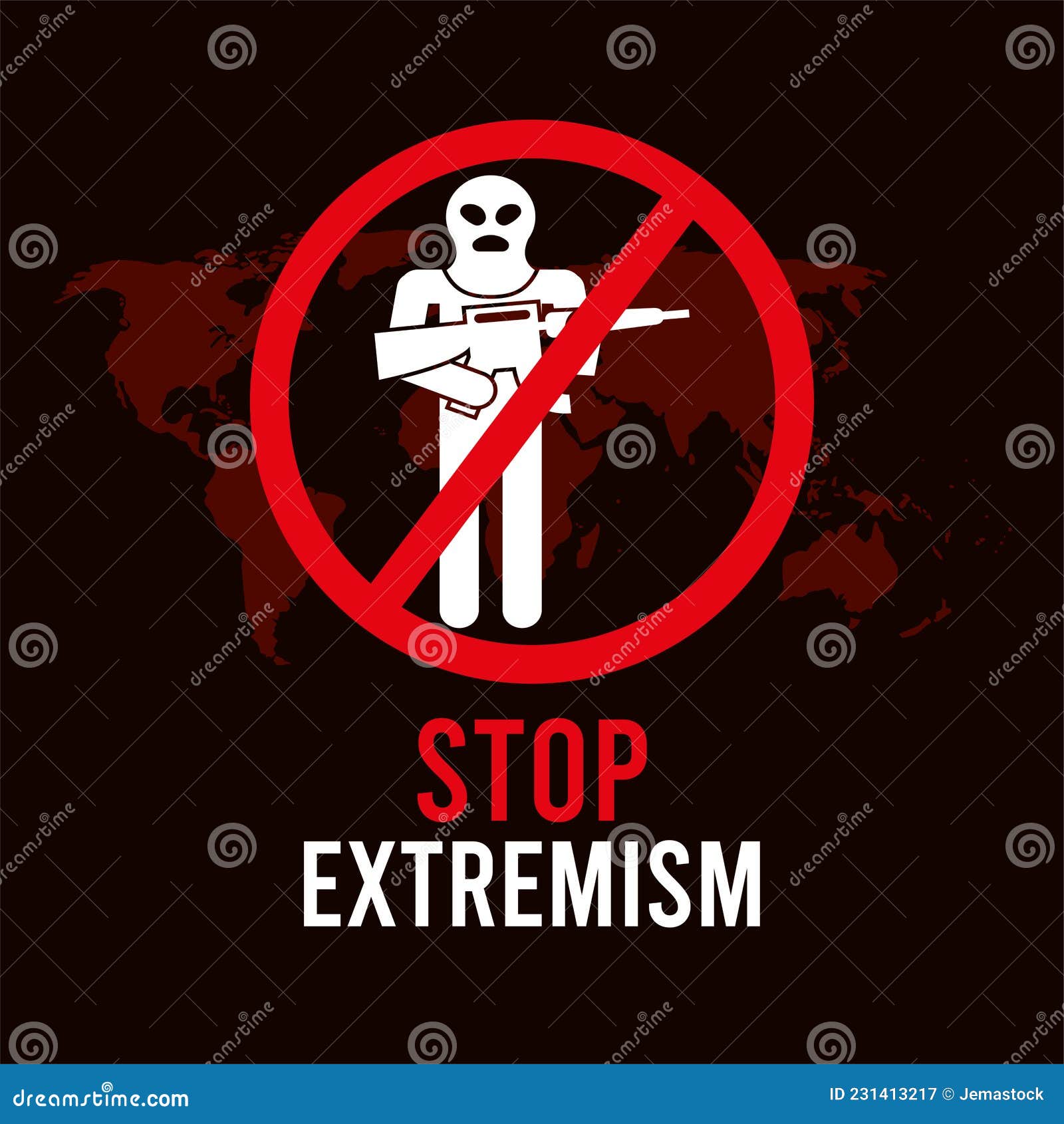 Stop extremism poster stock vector. Illustration of conflict - 231413217