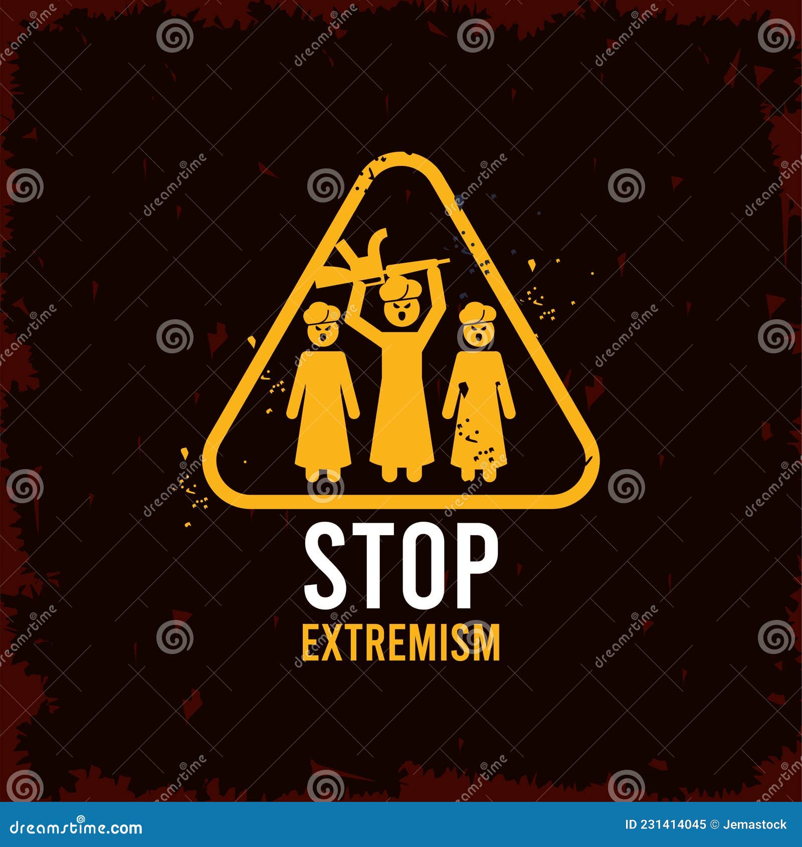 Stop extremism symbol stock vector. Illustration of rifle - 231414045