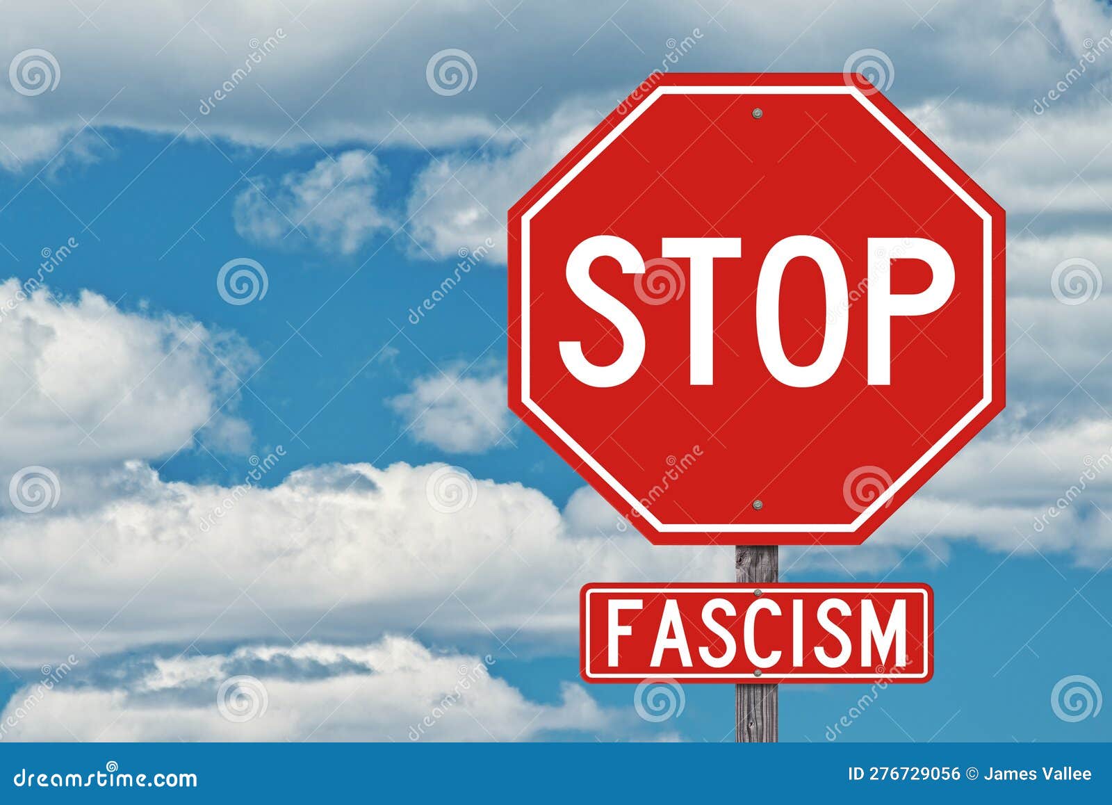 Stop Fascism Sign stock photo. Image of discrimination - 276729056