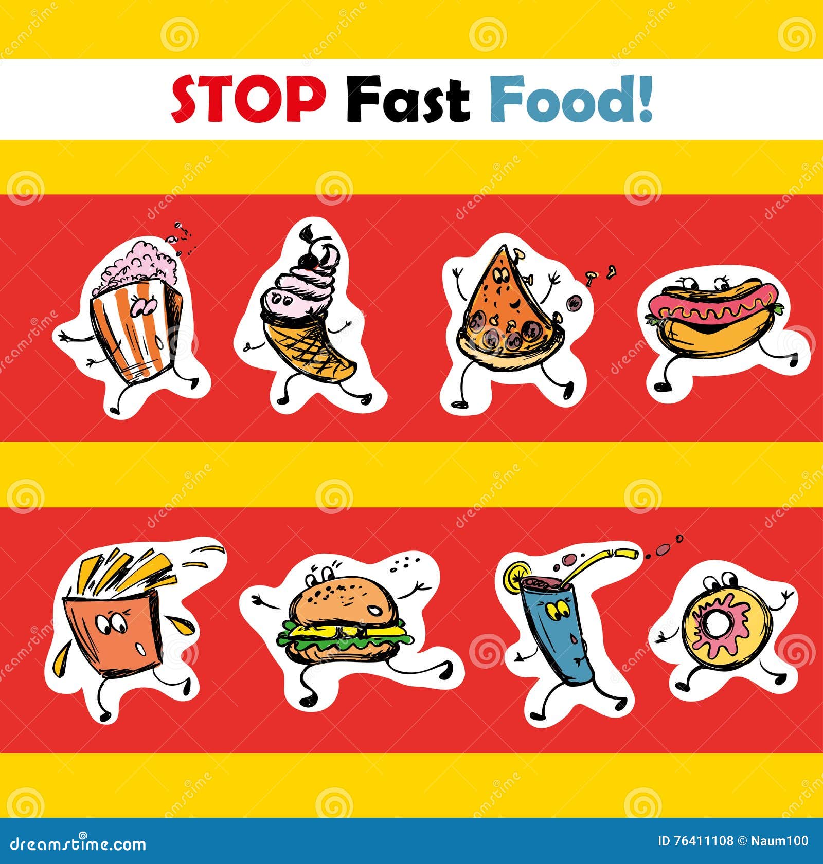 Stop fast food stock vector. Illustration of beverage - 76411108
