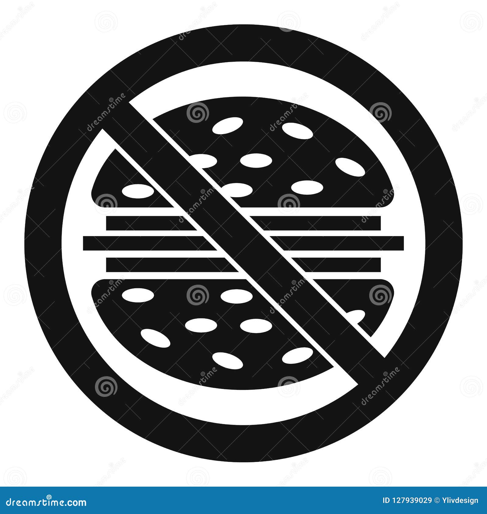 Stop Fast Food Icon, Simple Style Stock Illustration - Illustration of ...