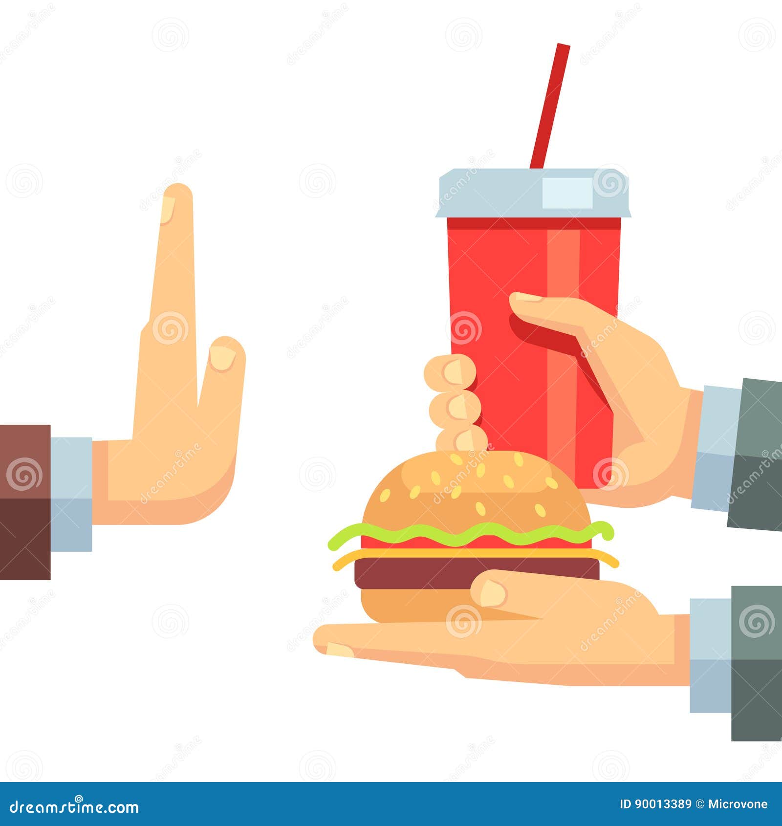 Stop Fast Food. Diet Sign. Ban Unhealthy Food. It Is Forbidden T ...