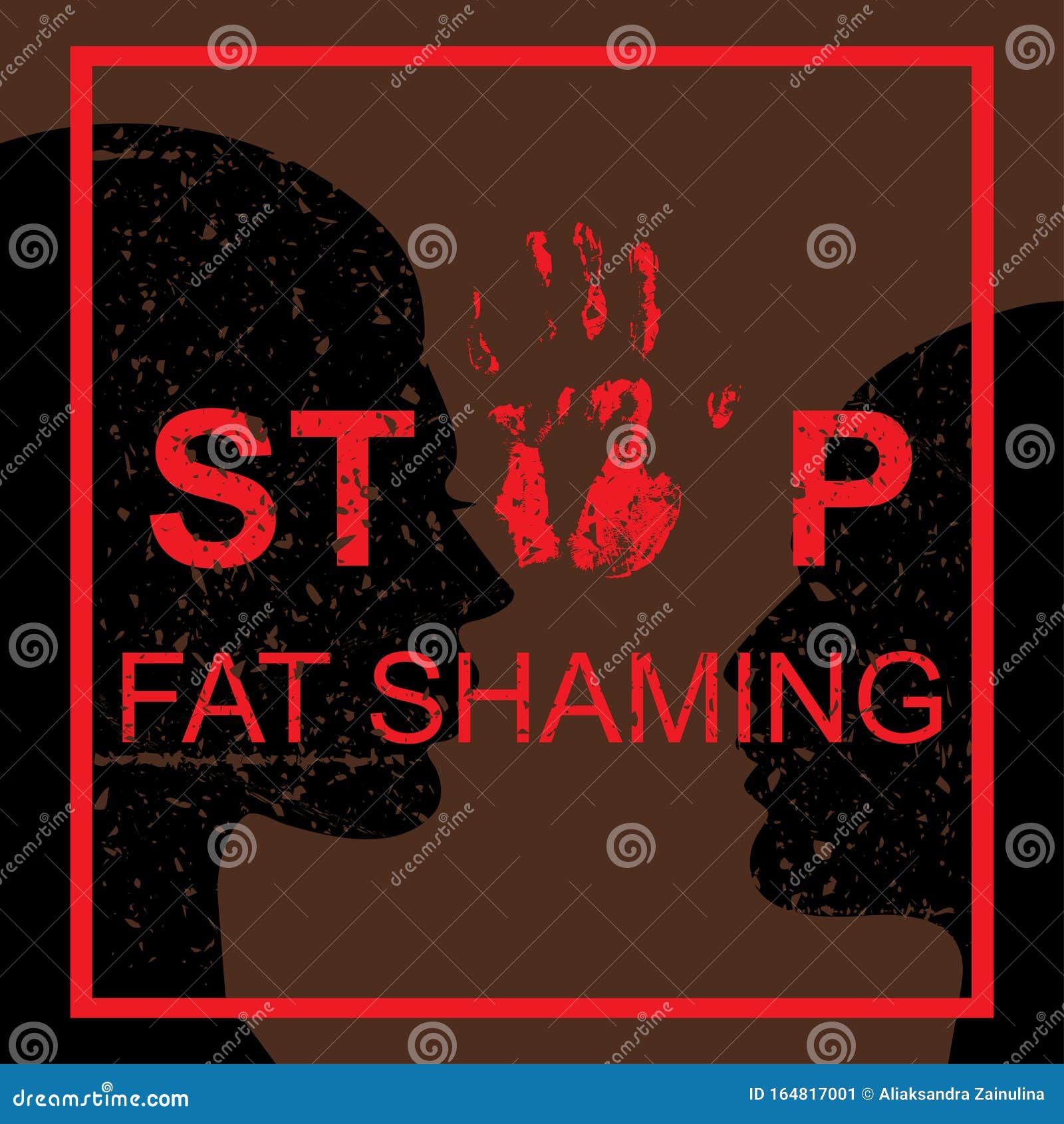 Stop fat shaming concept stock vector. Illustration of poster - 164817001