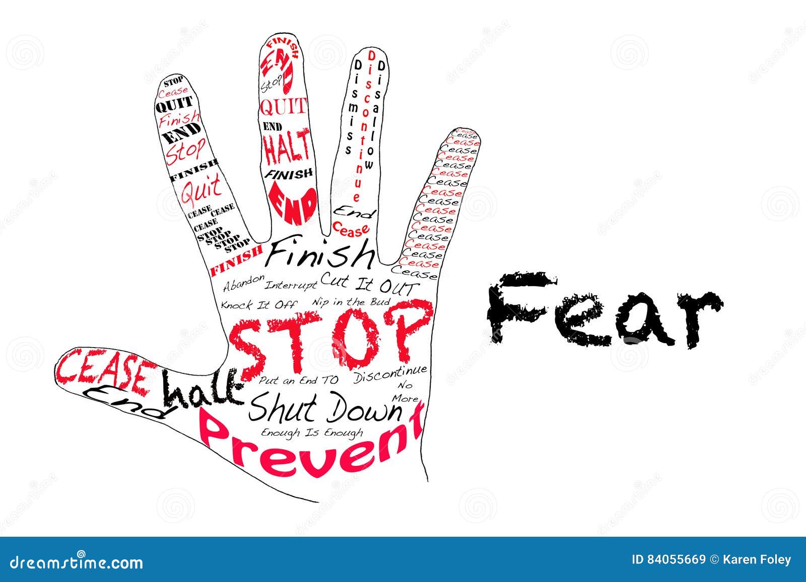 Stop Fear stock illustration. Illustration of dismiss - 84055669