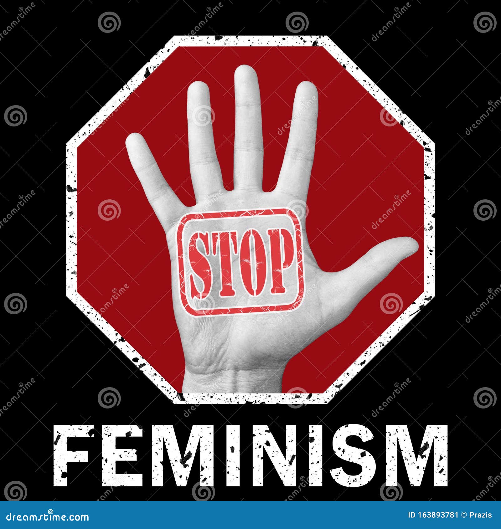 Stop Feminism Conceptual Illustration. Global Social Problem Stock ...