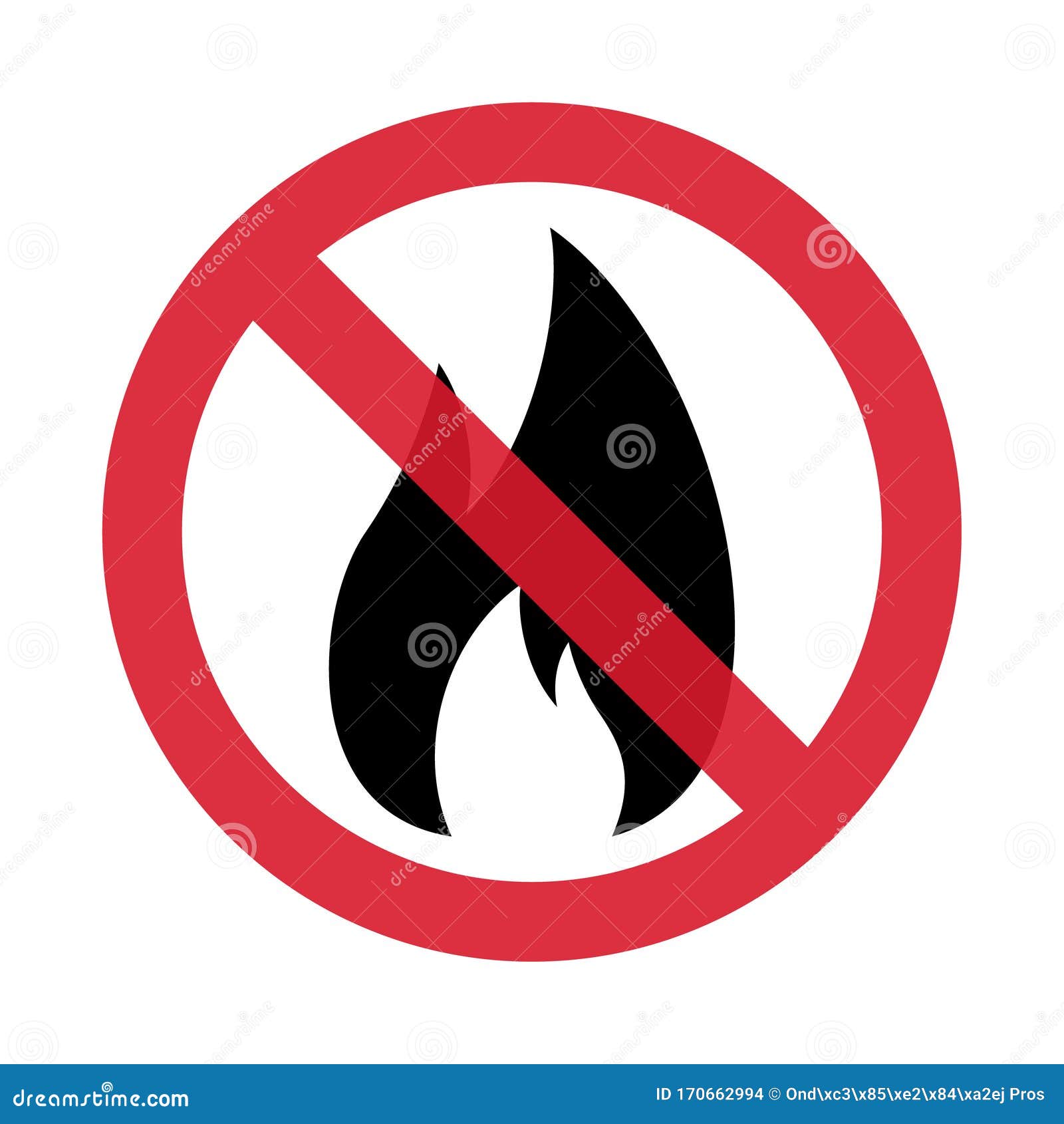 STOP Fire Flame Icon. Fire Hot Flames Vector Sign Isolated on White ...
