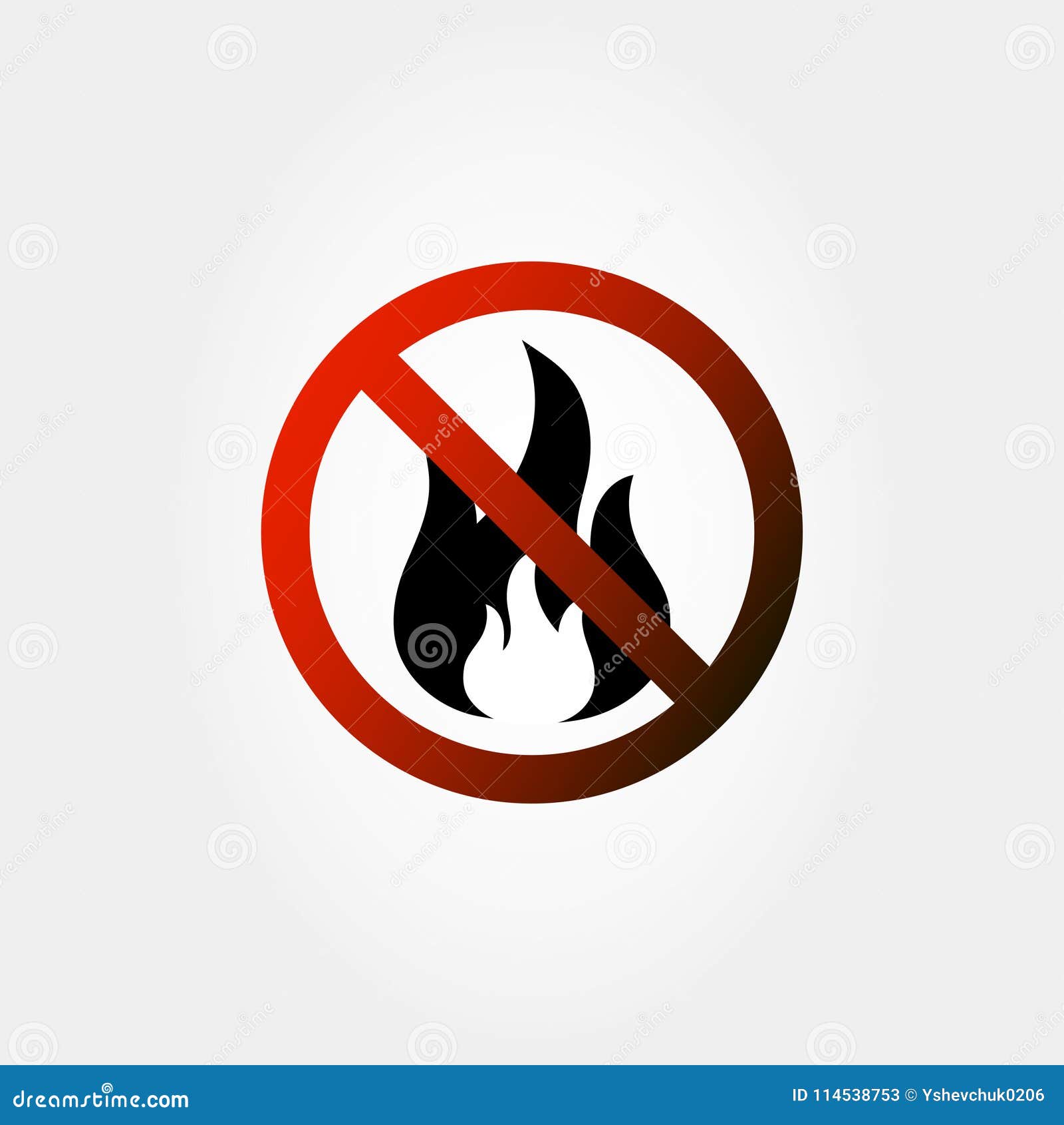 Stop Fire Icon. Prohibition Open Flame Symbol Cartoon Vector ...