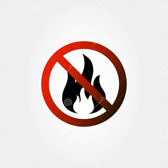 Stop Fire Icon. Grey Background. Vector Illustration. Stock Vector ...