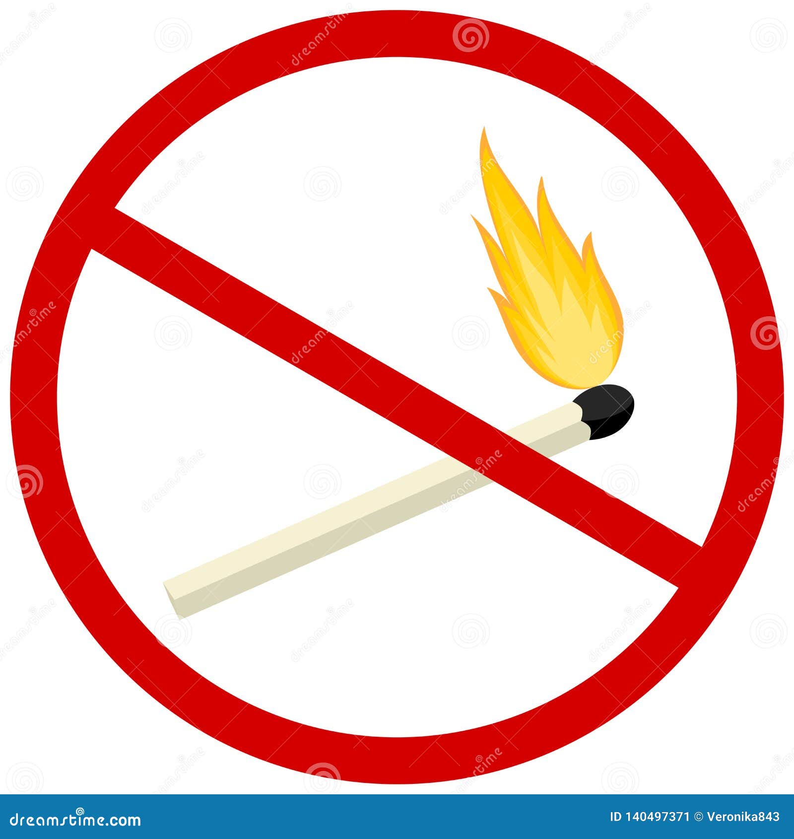 Stop Fire Icon. Prohibition Open Flame Symbol Stock Vector ...