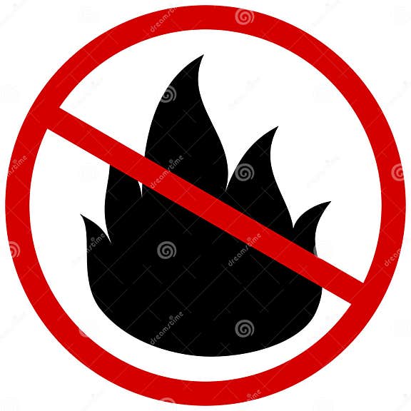 Stop Fire Icon. Prohibition Open Flame Symbol Stock Vector ...