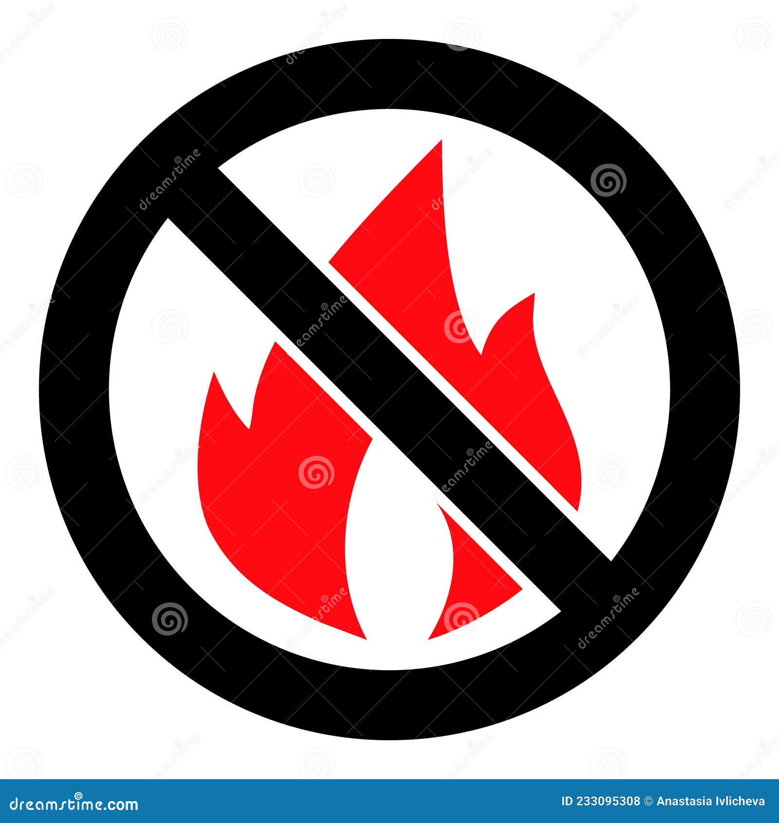 Stop Fire - Raster Icon Illustration Stock Illustration - Illustration ...