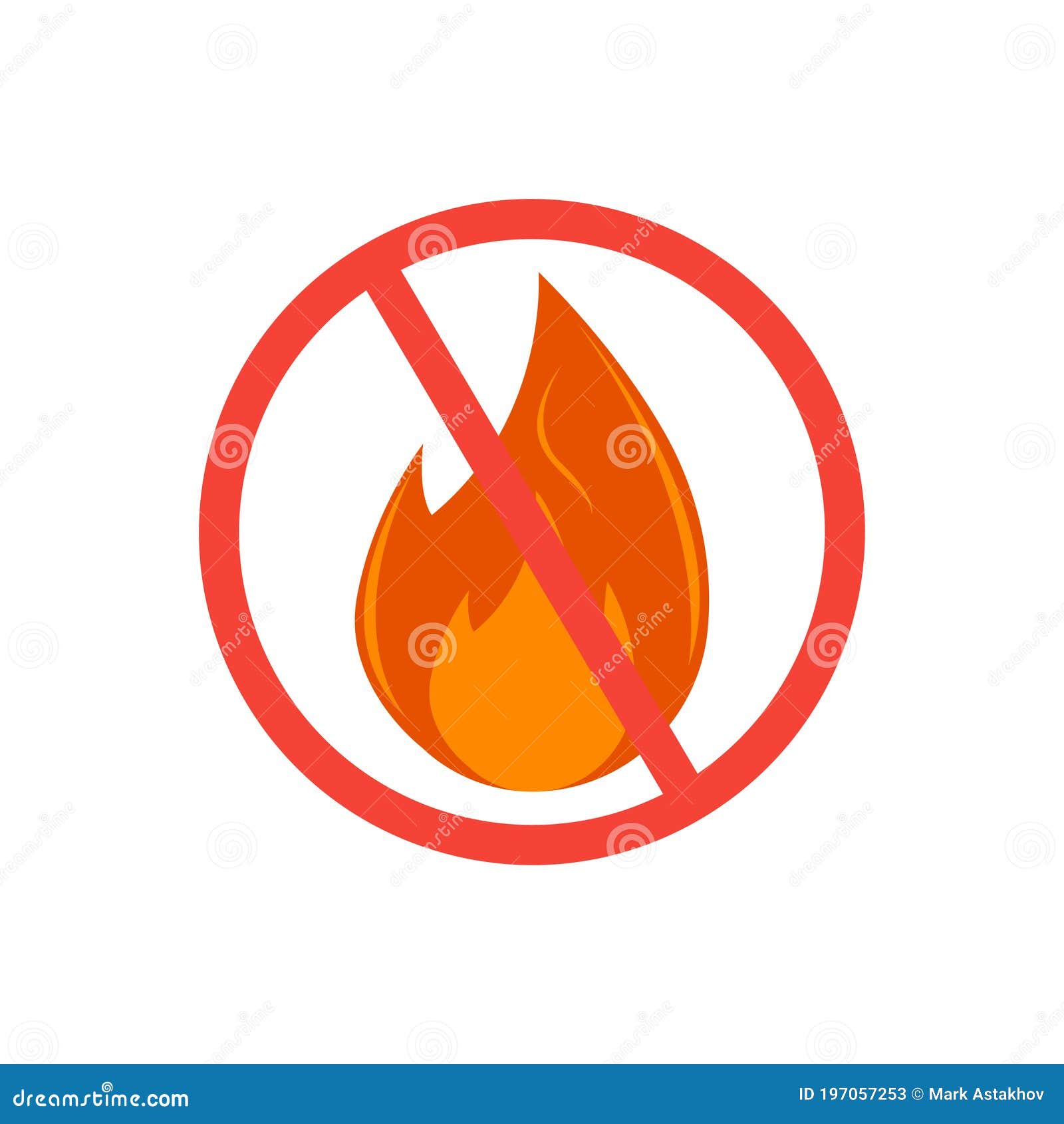 Stop Fire Vector Icon, Warning Flame Illustration Stock Vector ...