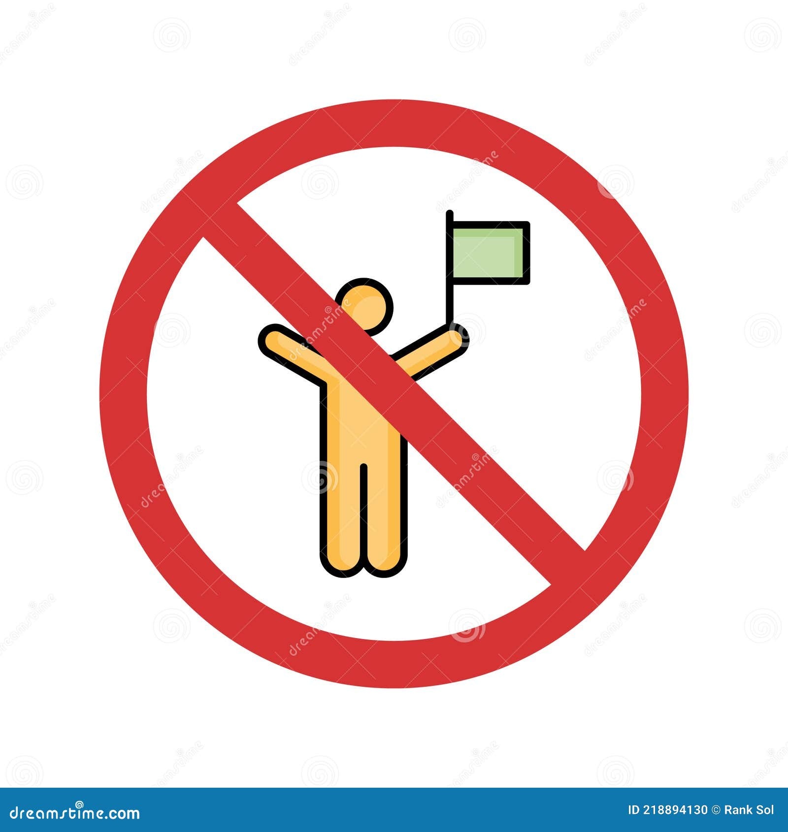 Stop Flag Isolated Vector Icon Which Can Easily Modify or Edit Stock ...