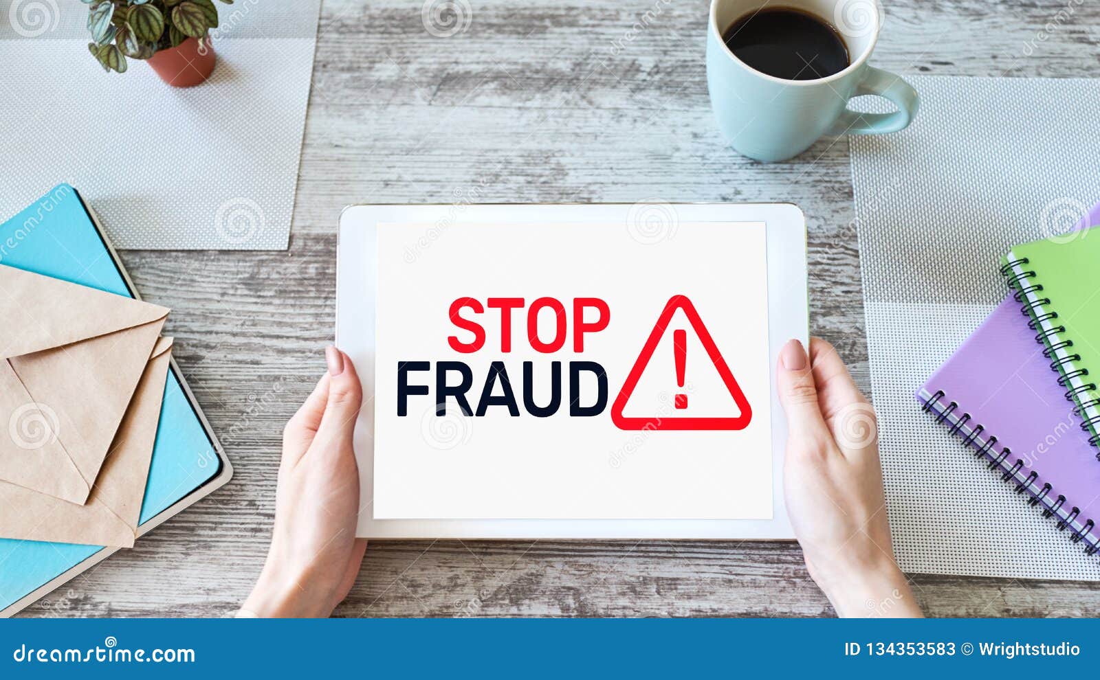 Stop Fraud Banner on Screen. Cybercrime and Internet Security Concept ...