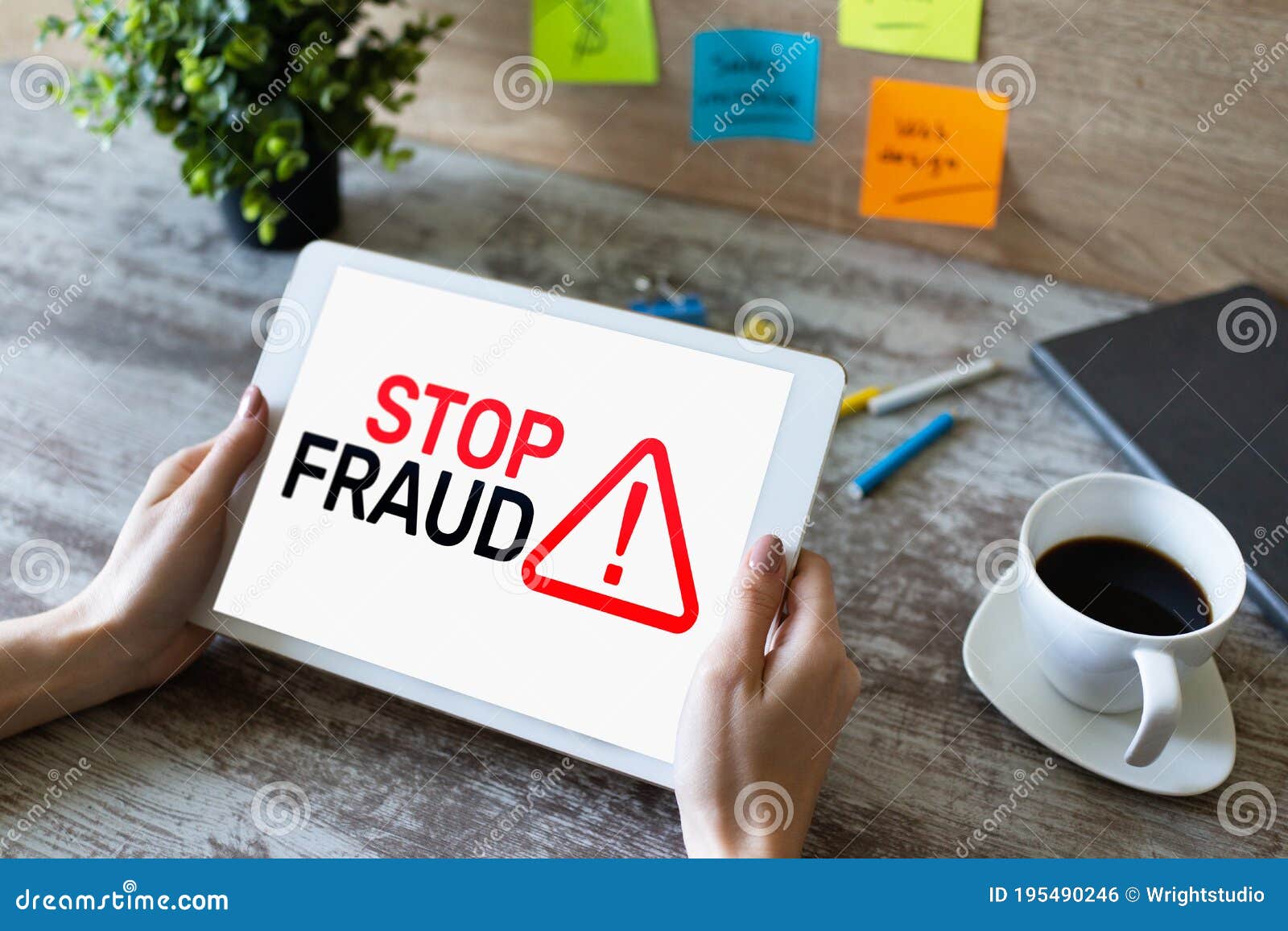 Stop Fraud Banner on Screen. Cybercrime and Internet Security Concept ...