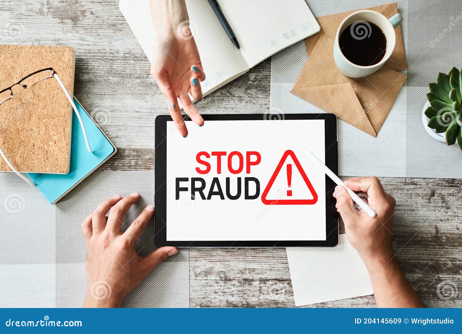 Stop Fraud Banner on Screen. Cybercrime and Internet Security Concept ...