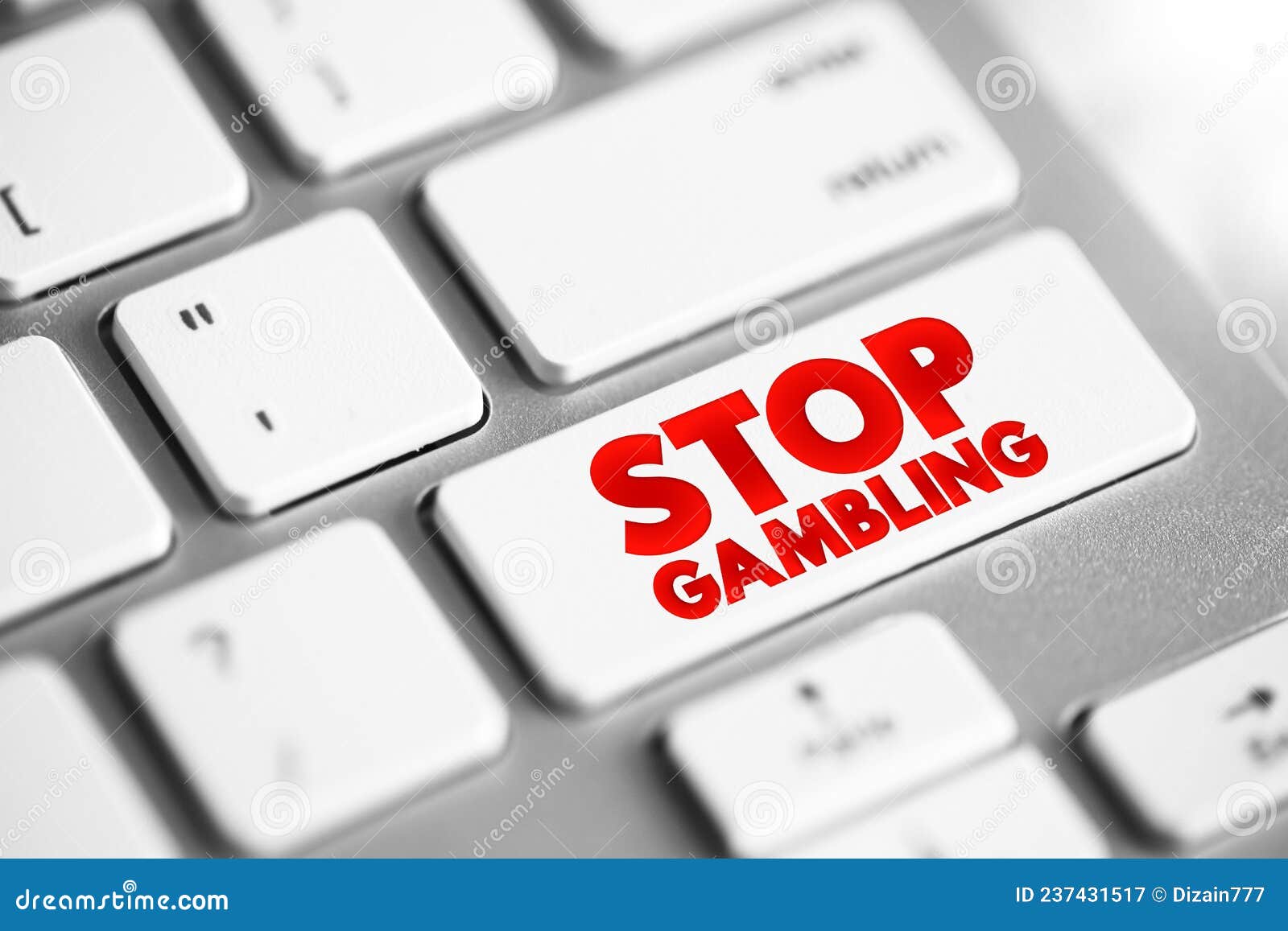 Stop Gambling Text Button on Keyboard, Concept Background Stock Image ...
