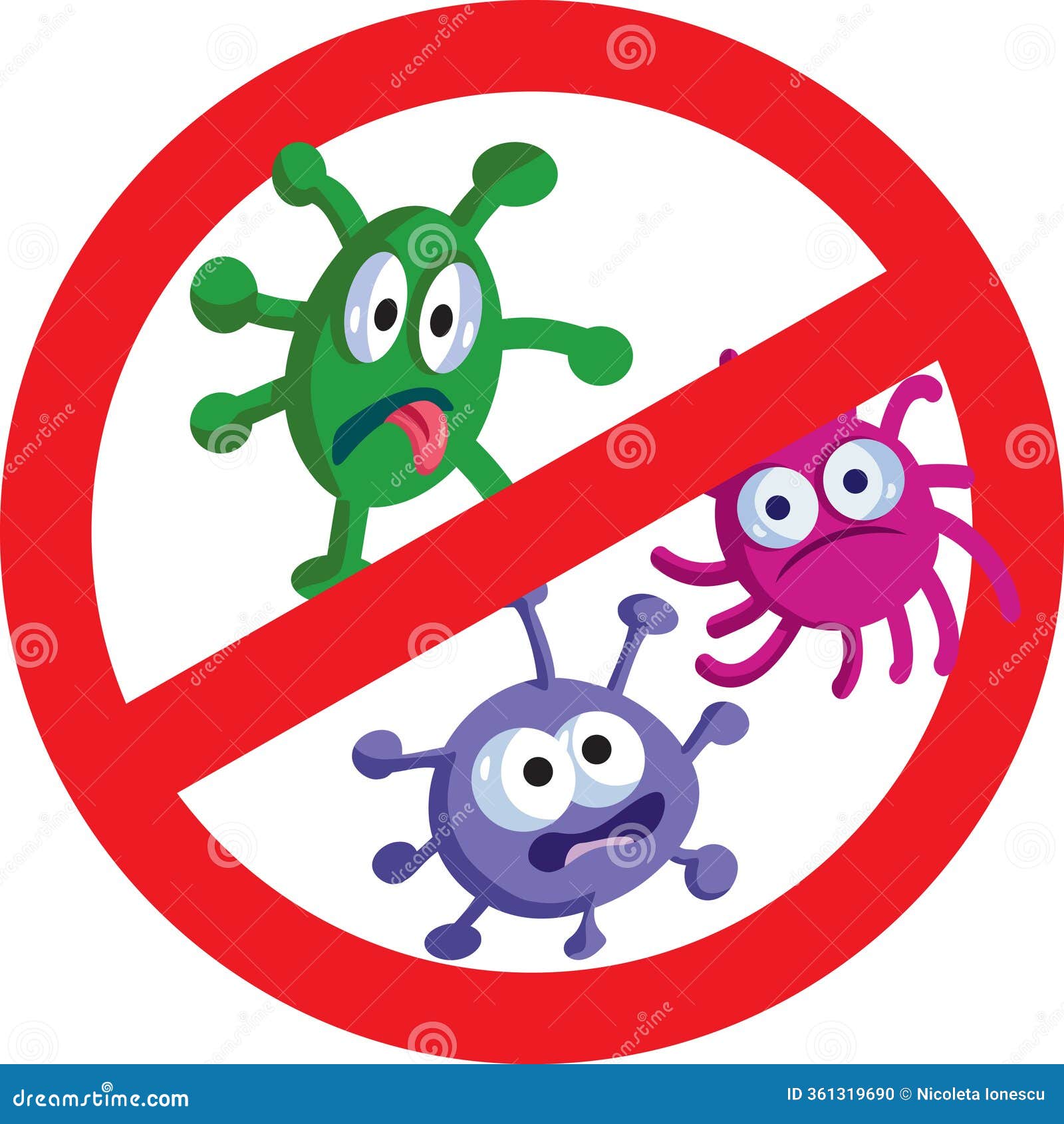 Stop Germs and Bacteria Vector Icon Design Graphic Stock Vector ...