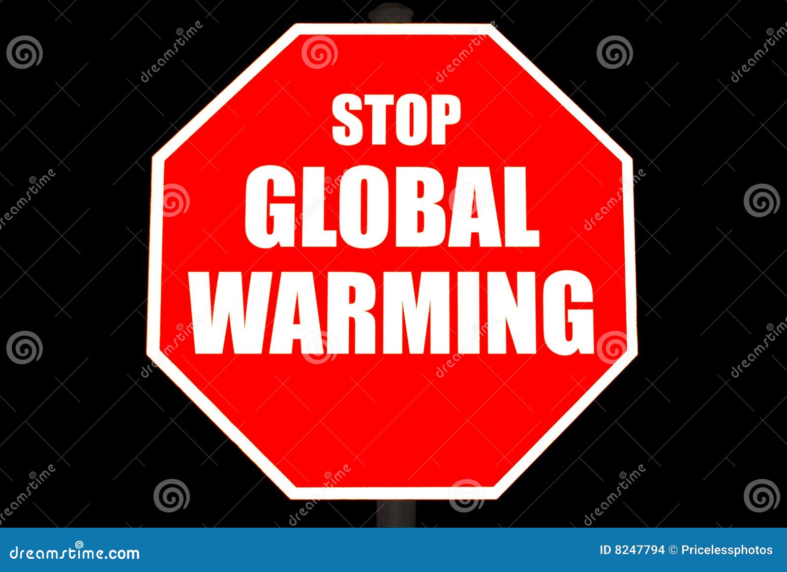 Stop Global Warming Sign Isolated on Black Stock Photo - Image of ...