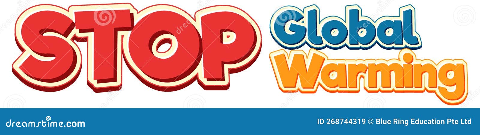 Stop Global Warming Text for Banner or Poster Design Stock Vector ...
