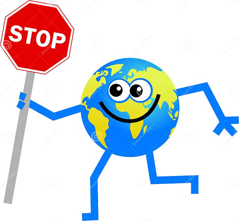Stop globe stock illustration. Illustration of internet - 6134450