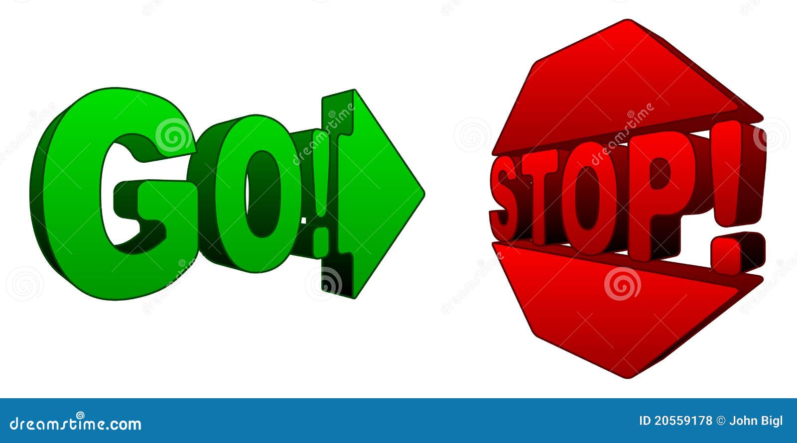 Stop And Go 3D Symbols Royalty Free Stock Photos - Image: 20559178