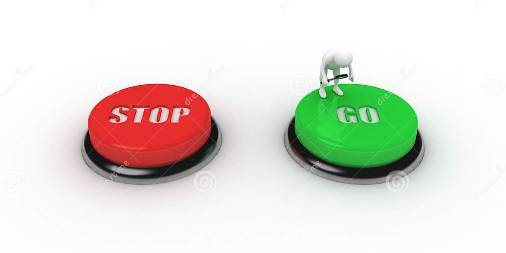 Stop and Go buttons stock illustration. Illustration of reflect - 64766903