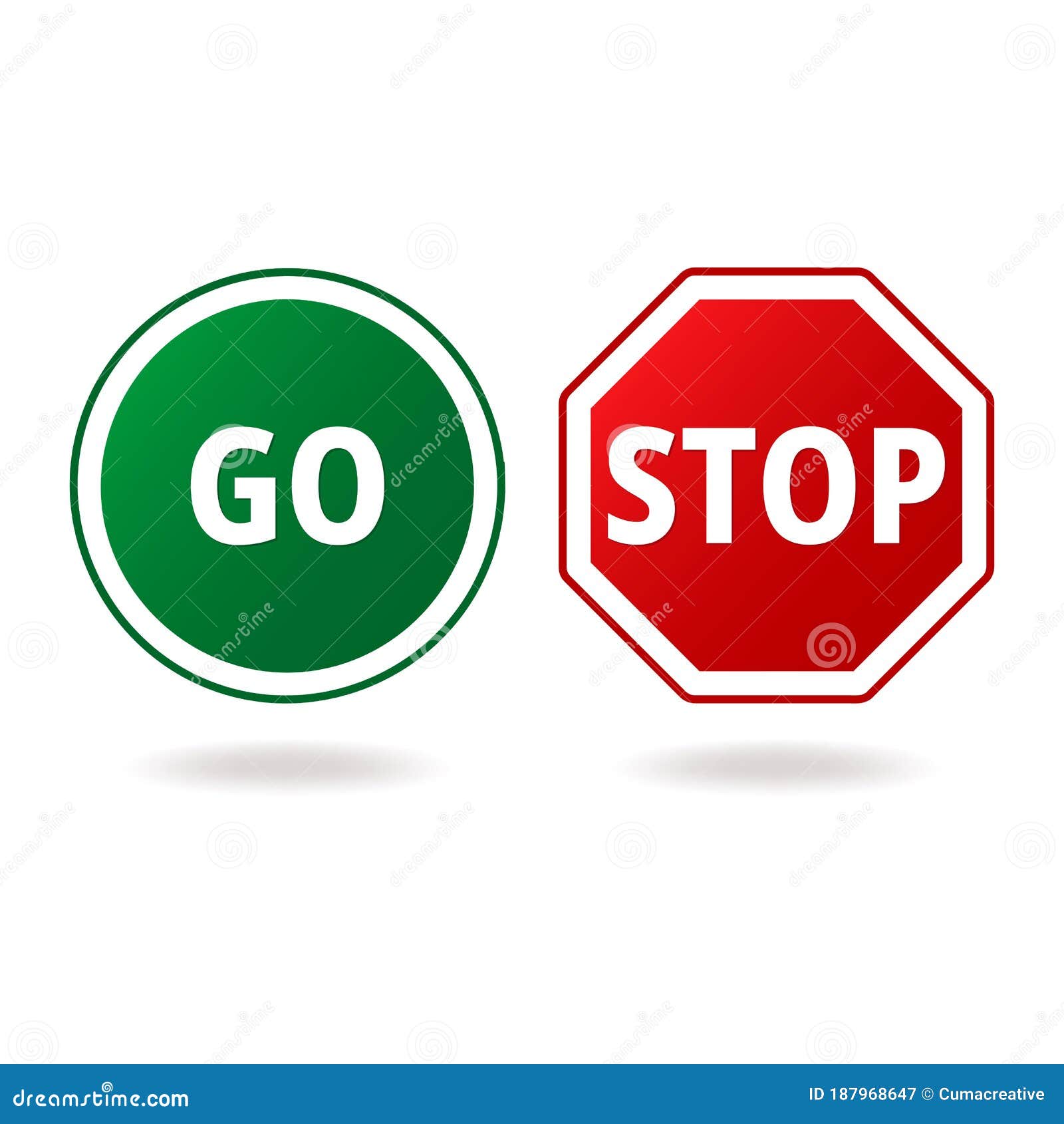 Stop and go road signage stock vector. Illustration of green - 187968647