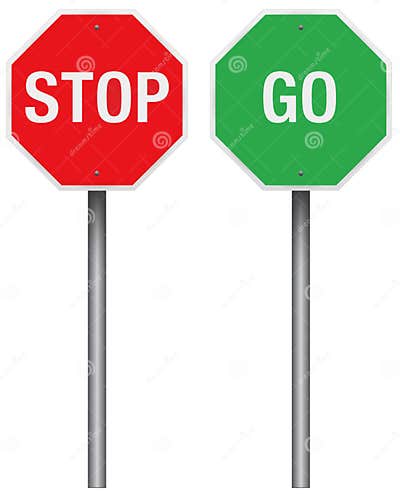 Stop and Go Signs stock vector. Illustration of communication - 28718376