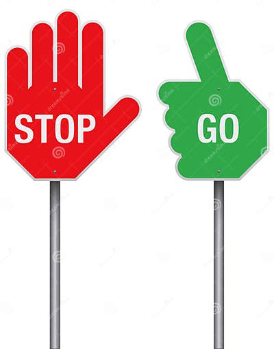 Stop and Go Signs stock vector. Illustration of prevent - 28798529