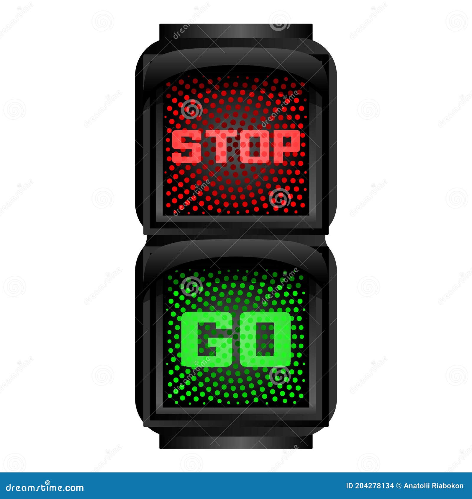 Stop Go Traffic Lights Icon, Cartoon Style Stock Vector - Illustration ...