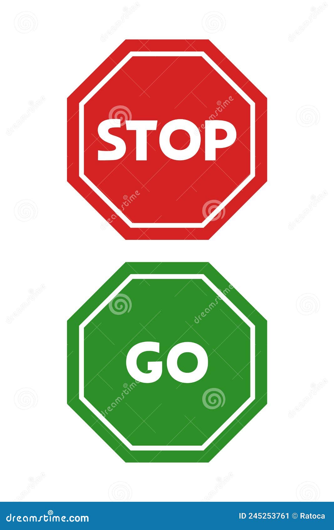 Stop and go traffic signs stock vector. Illustration of isolated ...