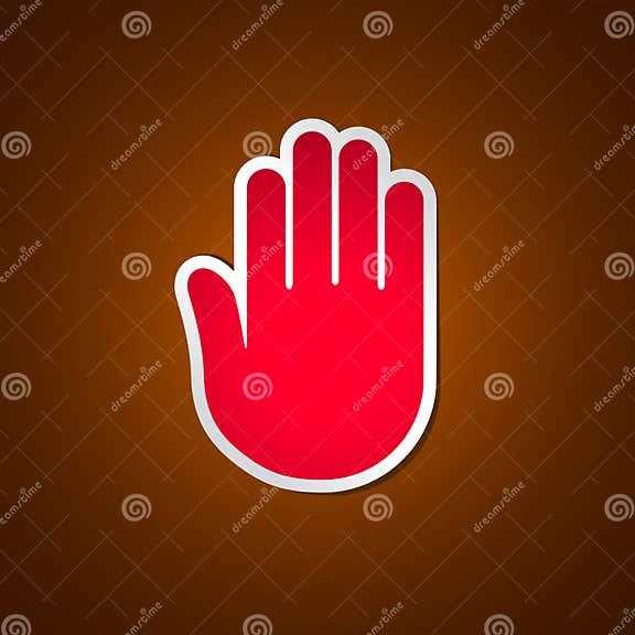 Stop hand stock vector. Illustration of badge, editable - 29004933