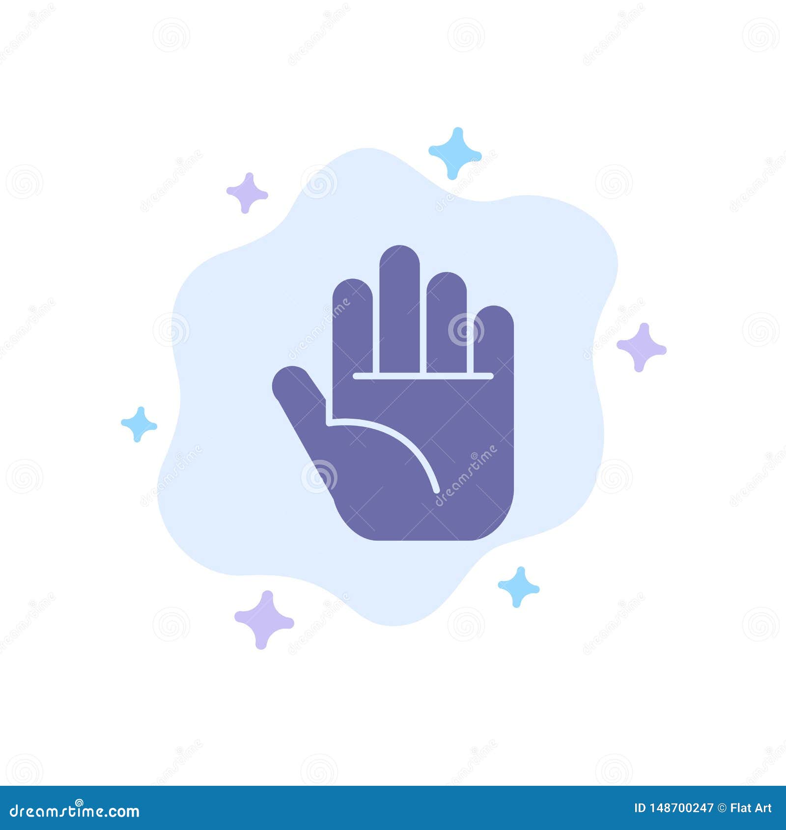 Stop, Hand Blue Icon on Abstract Cloud Background Stock Vector ...