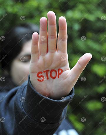 Stop hand gesture stock image. Image of attractive, cease - 20443531