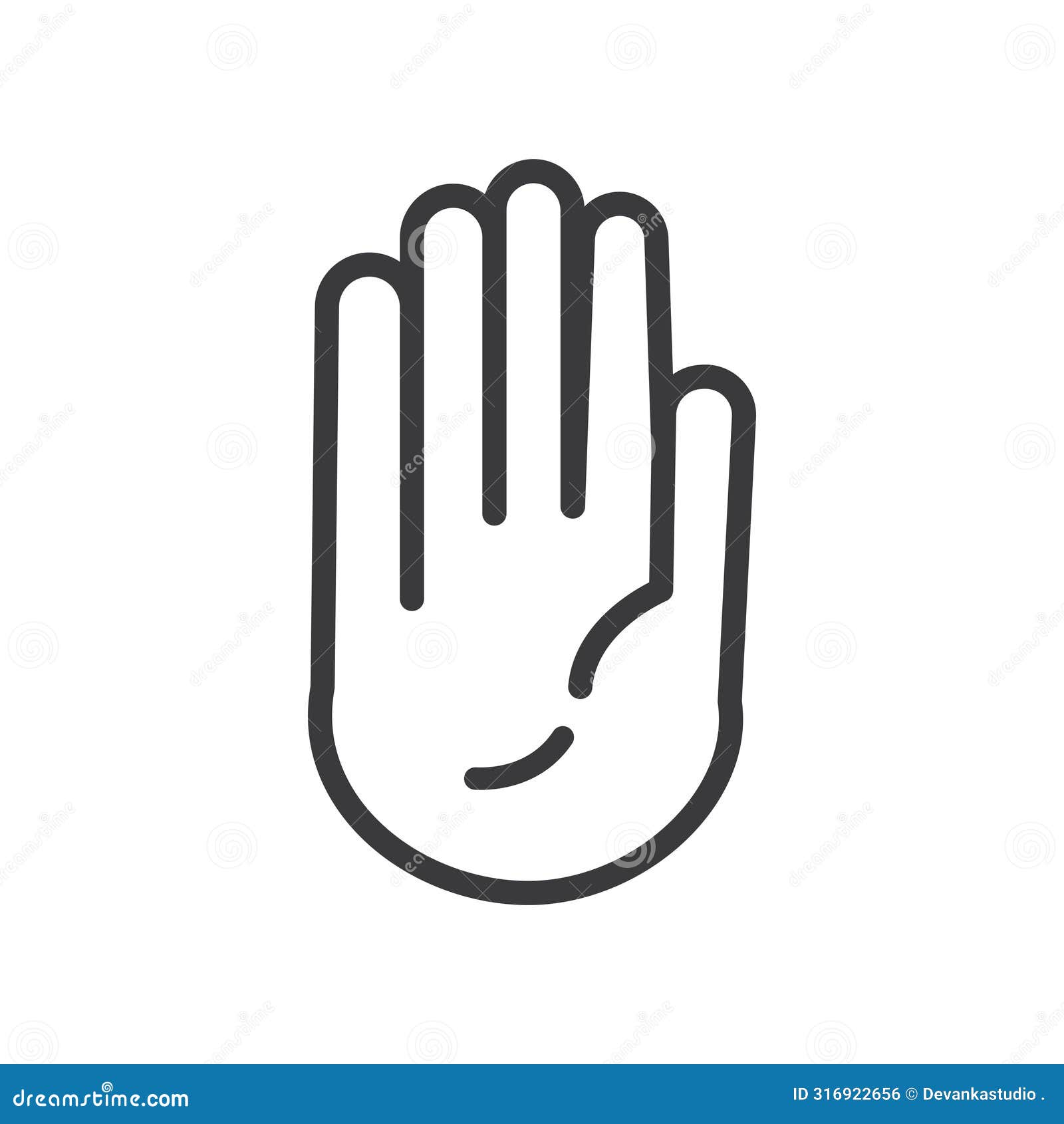 Stop hand Gesture stock vector. Illustration of denied - 316922656