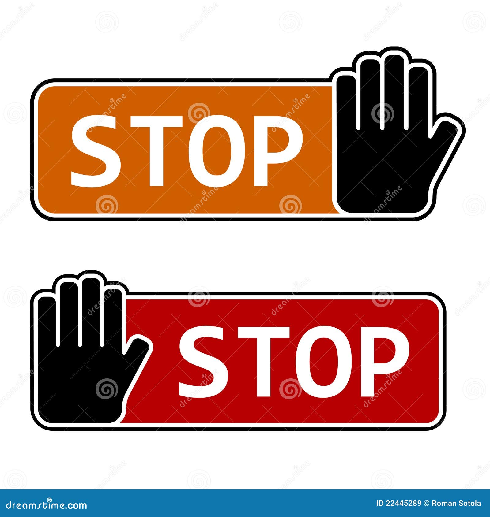 Stop hand gesture labels stock vector. Illustration of negative - 22445289