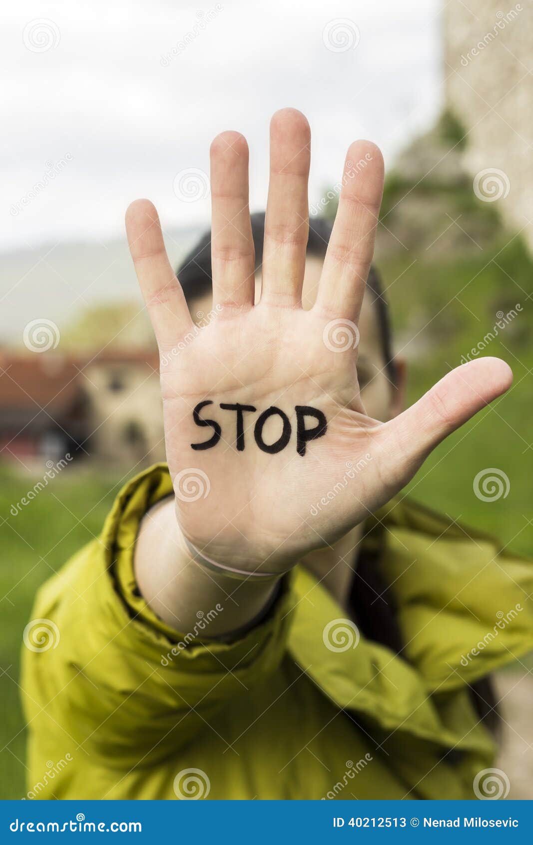 Stop Hand Gesture stock image. Image of character, womwn - 40212513